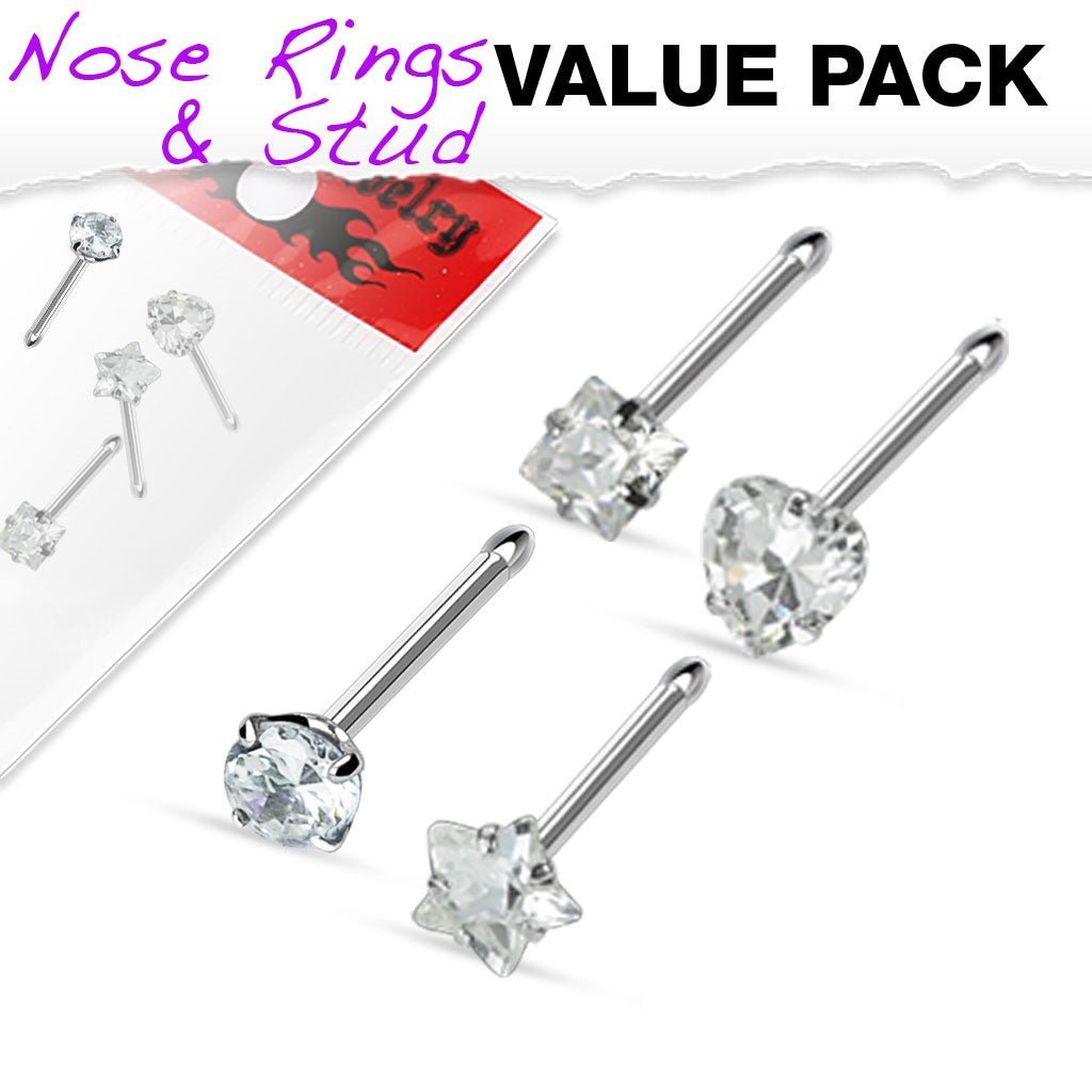 Heart Nose Rings & Studs, Heart Shaped Nose Piercings — Belly Bling