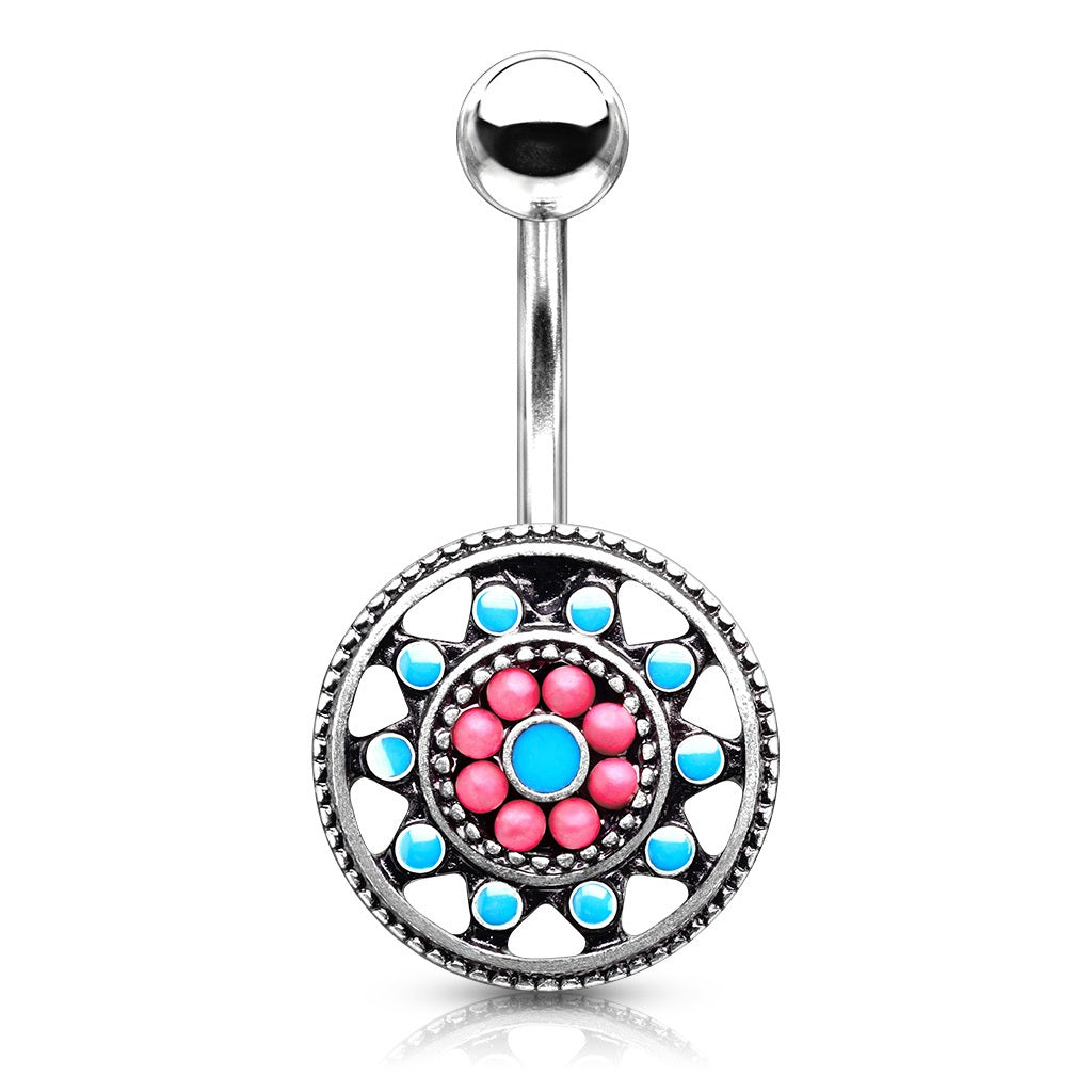 Beaded Sun Belly Ring Belly Bars & Belly Button Rings — Belly Bling