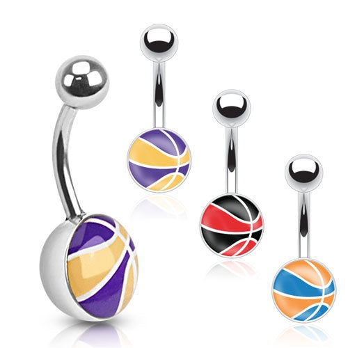 Basketball Belly Ring Belly Bars & Belly Button Rings — Belly Bling