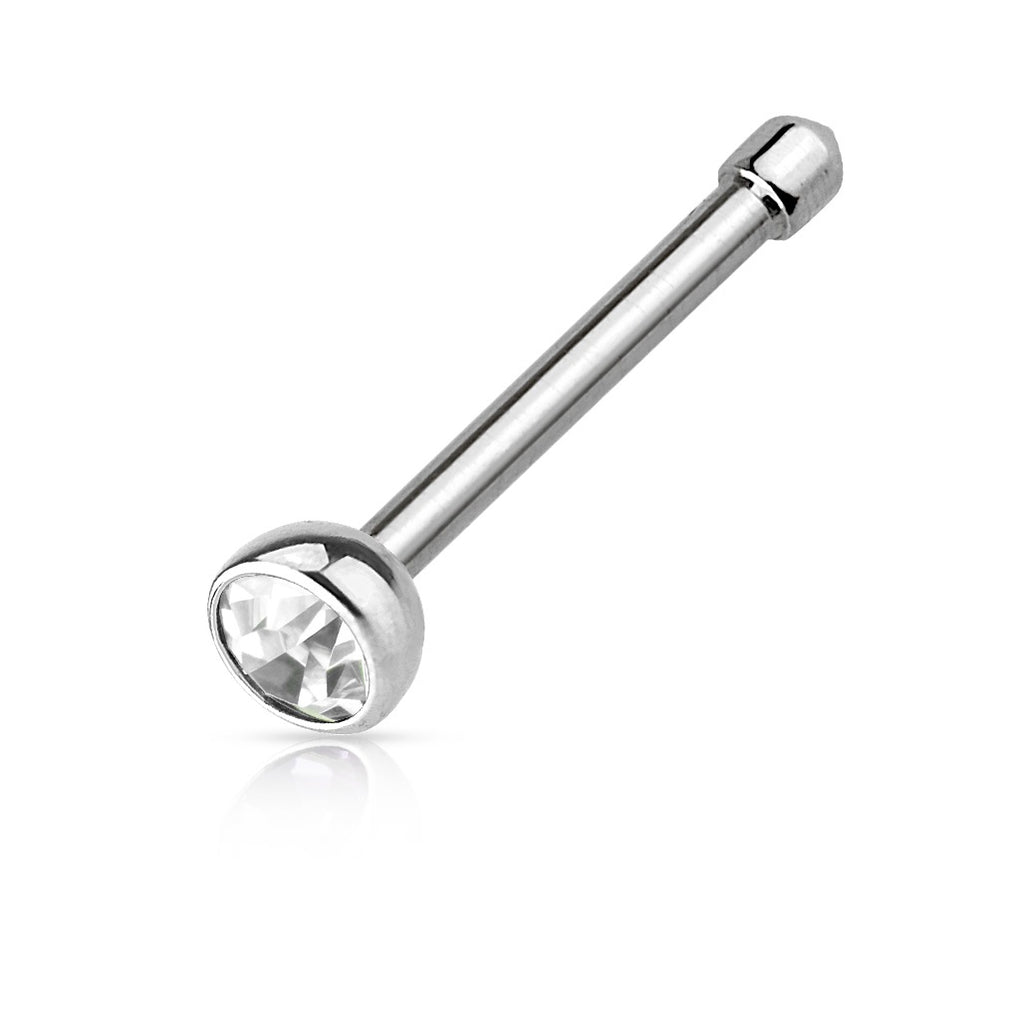 Clear Nose Bone CZ Nose Ring Nose Rings & Nose Studs — Belly Bling