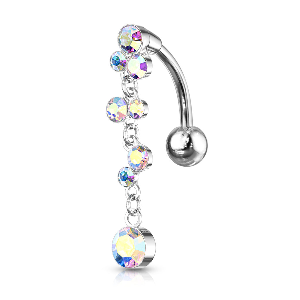 Iridescent Crystal Bubbles Belly Ring Belly Button Rings & Bars — Belly ...