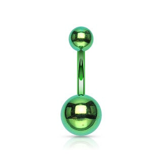 Titanium Belly Ring-Green Navel Piercing Jewelry & Belly Rings — Belly ...