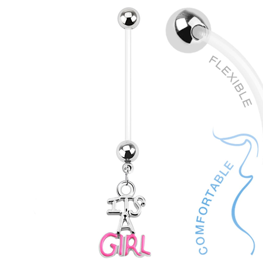 It's a Girl Pregnancy Belly Ring Belly Button Rings & Bars — Belly Bling