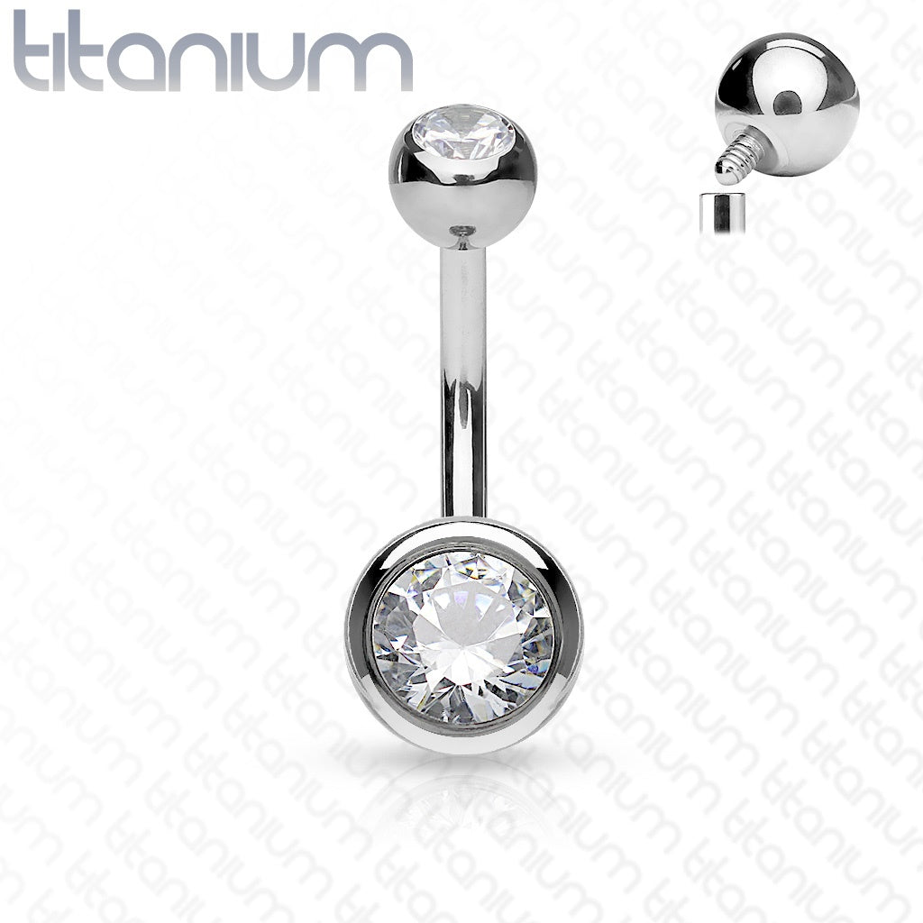 Titanium Internally Threaded Belly Ring Navel Piercing Jewelry & Belly ...