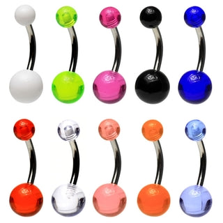 Transparent UV Belly Button Ring Navel Piercing Jewelry & Belly Rings ...